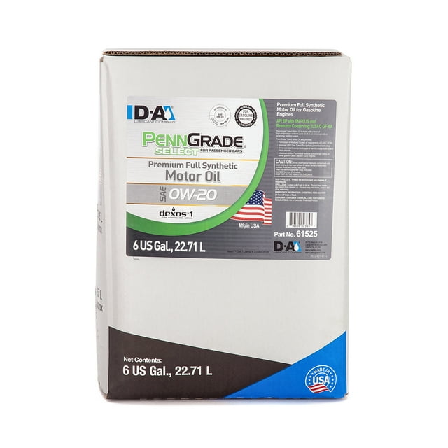 PENN GRADE 61525, Select Premium Full Synthetic Motor Oil SAE 0W-20, 6 ...