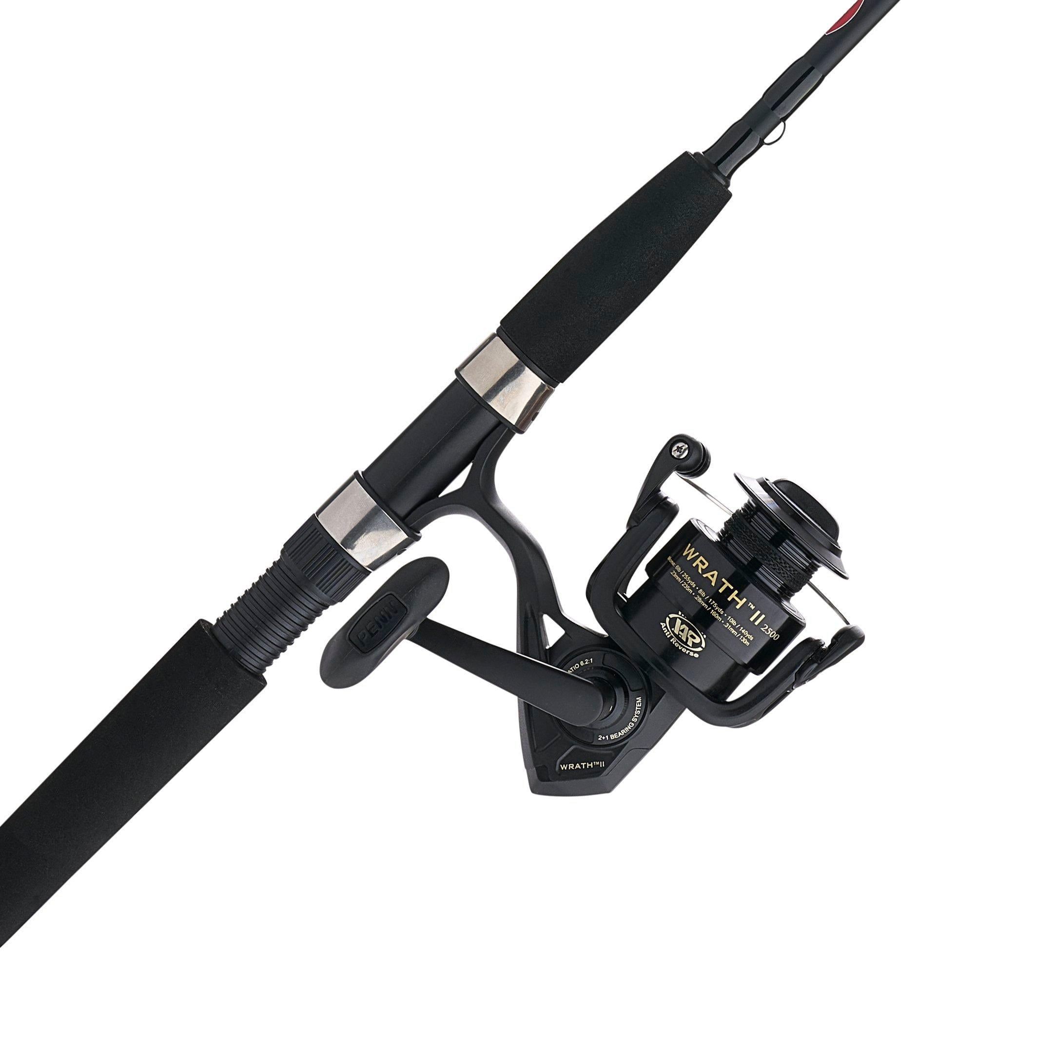 PENN Wrath II 6'6 Medium Light Fishing Rod and Reel Spinning Combo ...