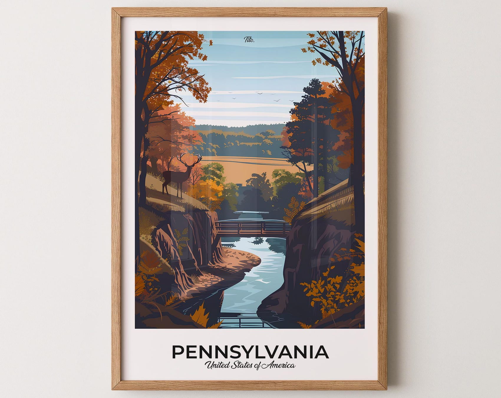 PENNSYLVANIA Poster, Pennsylvania Travel Poster, Pennsylvania Art Print ...