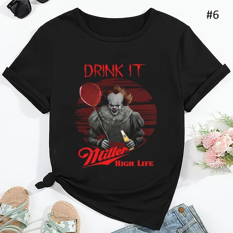 PENNYWISE T-shirt IT Horror Movie Scary Clown Tee - Walmart.com