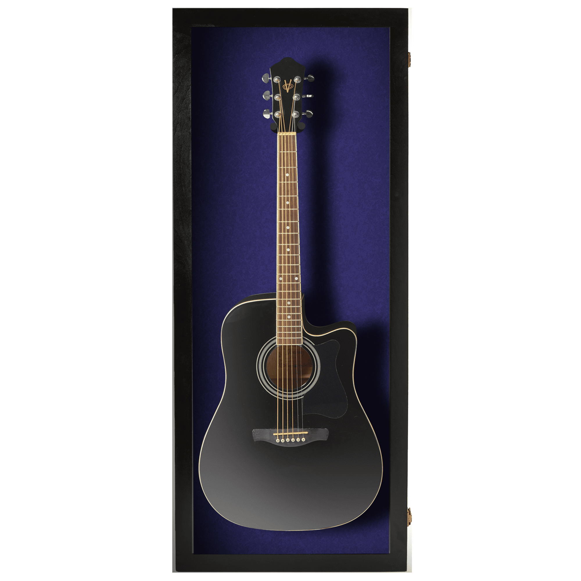 PENNZONI Acoustic Guitar Display Case, Clear Acrylic & Hardwood Cabinet ...