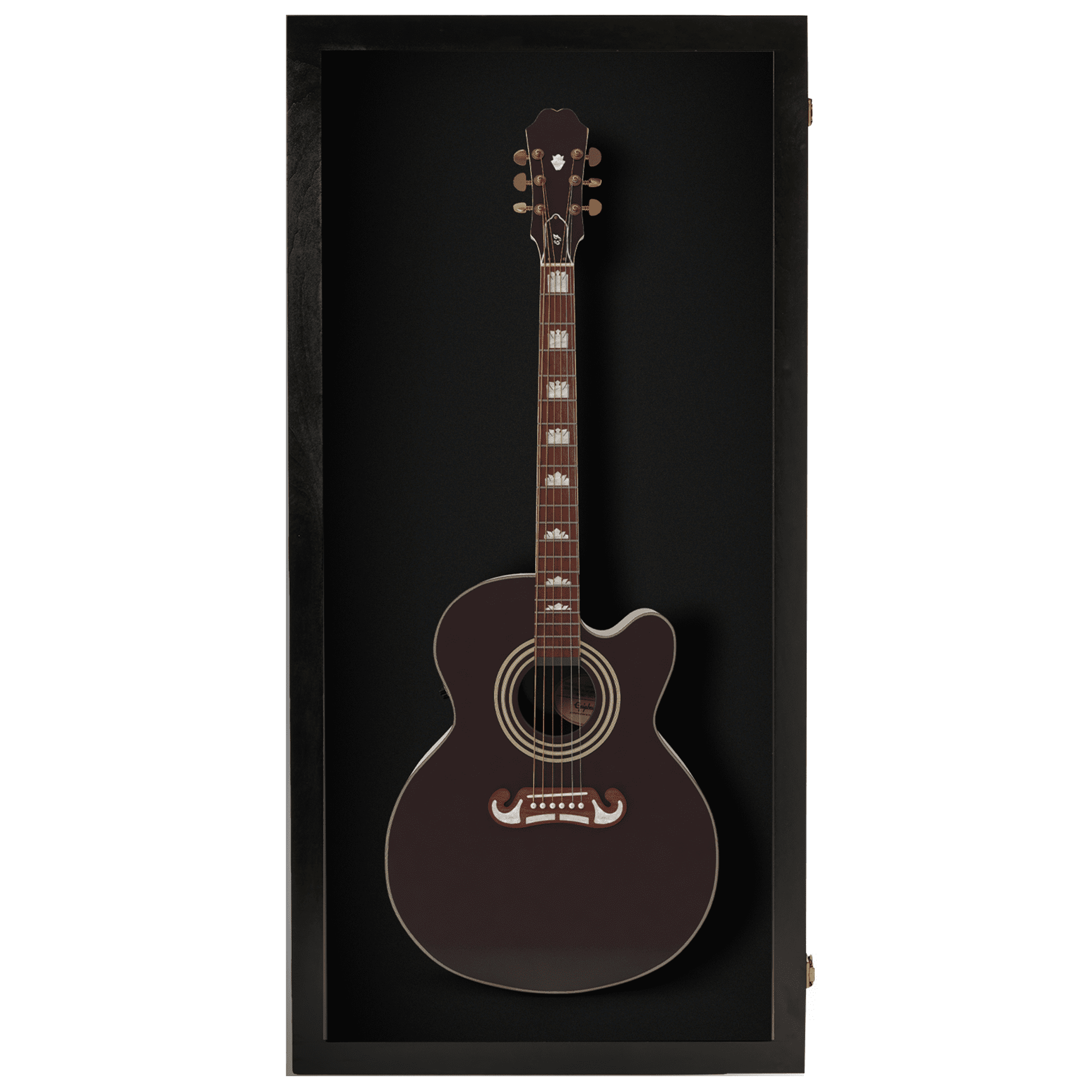 PENNZONI Acoustic Guitar Display Case, Clear Acrylic & Hardwood Cabinet ...