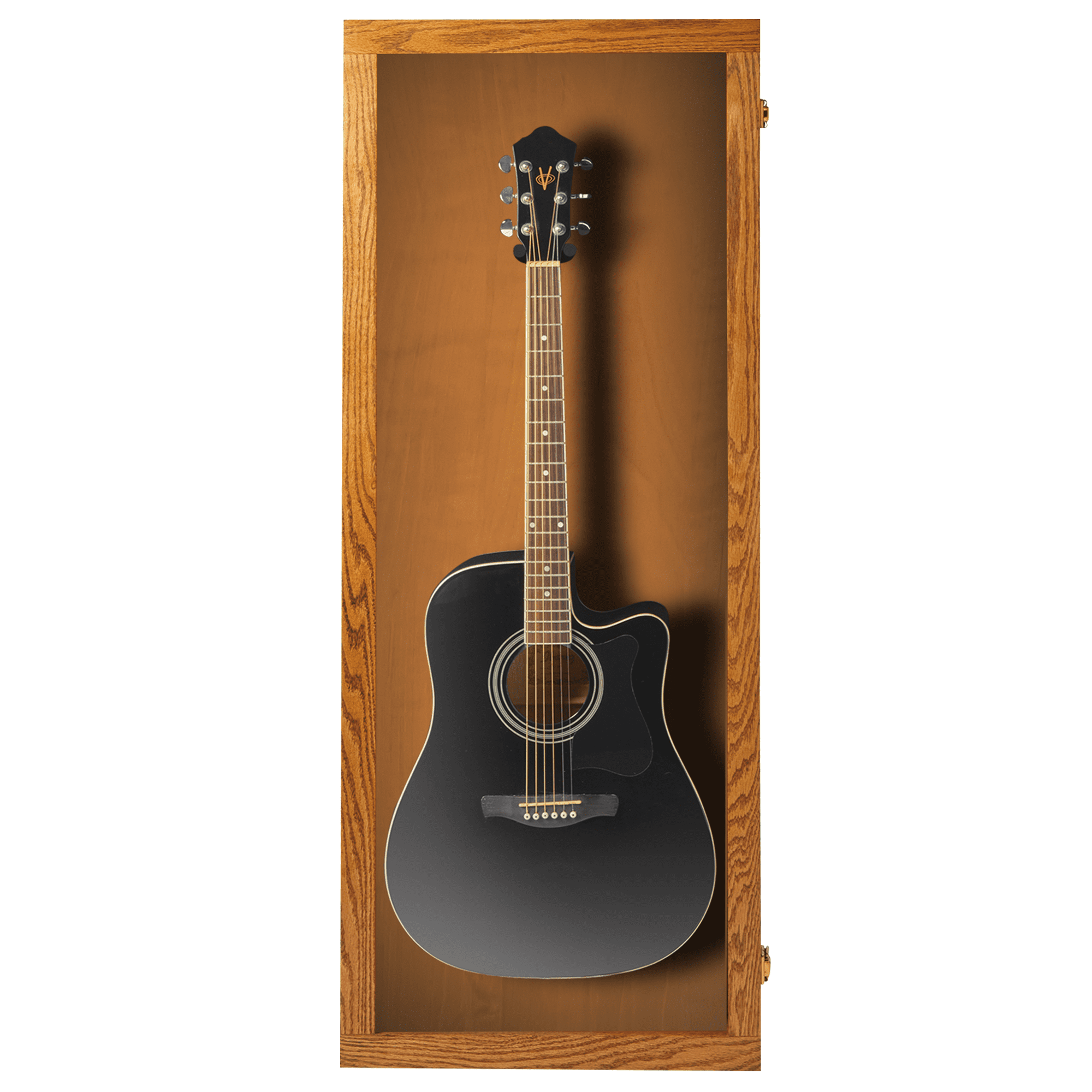 PENNZONI Acoustic Guitar Display Case, Clear Acrylic & Hardwood Cabinet ...