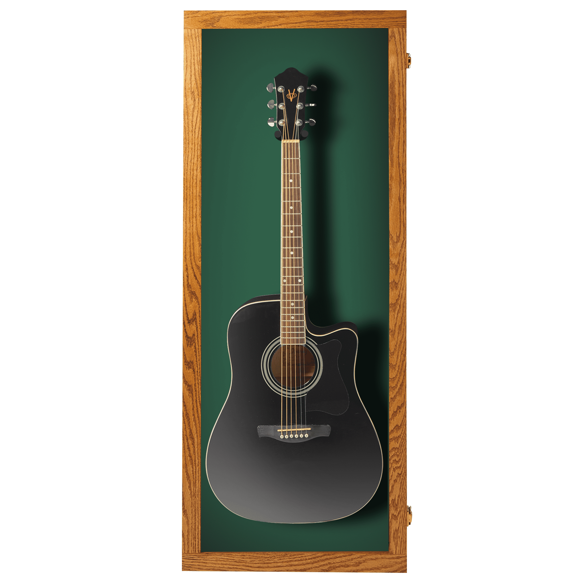 PENNZONI Acoustic Guitar Display Case, Clear Acrylic & Hardwood Cabinet ...