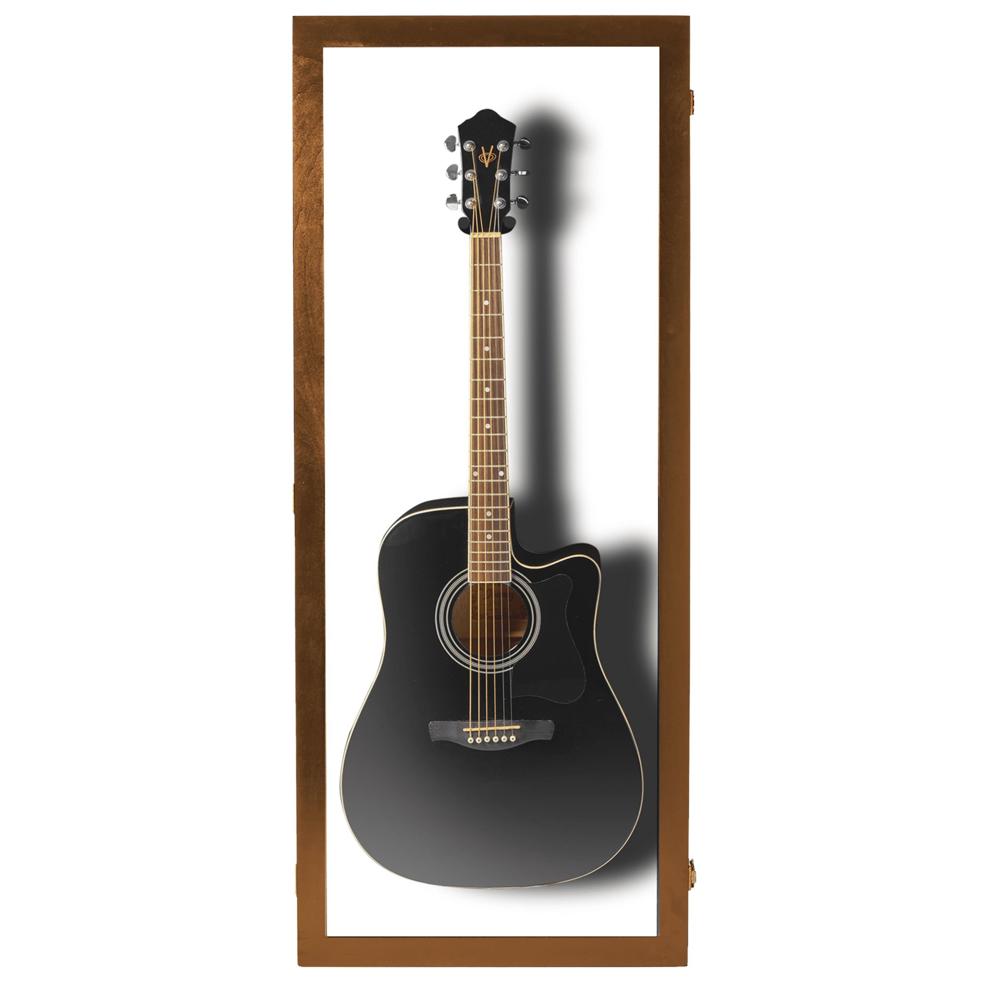 PENNZONI Acoustic/Electric Guitar Storage Box, Clear Acrylic & Hardwood ...