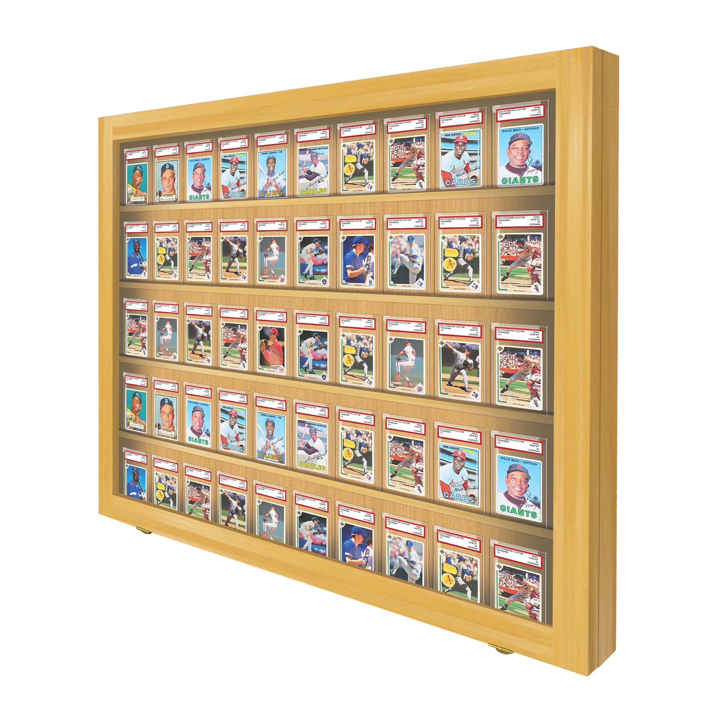 PENNZONI Baseball Card Display Case, 50 Graded Cards Acrylic Frame ...