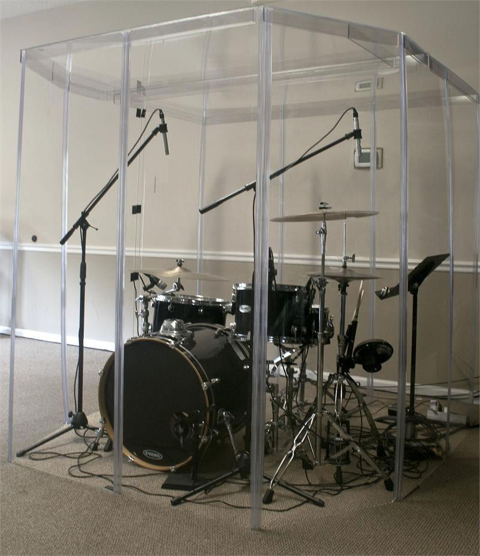 PENNZONI Acrylic Drum Booth, 6ft Sound Proof Panels, Studio Noise ...