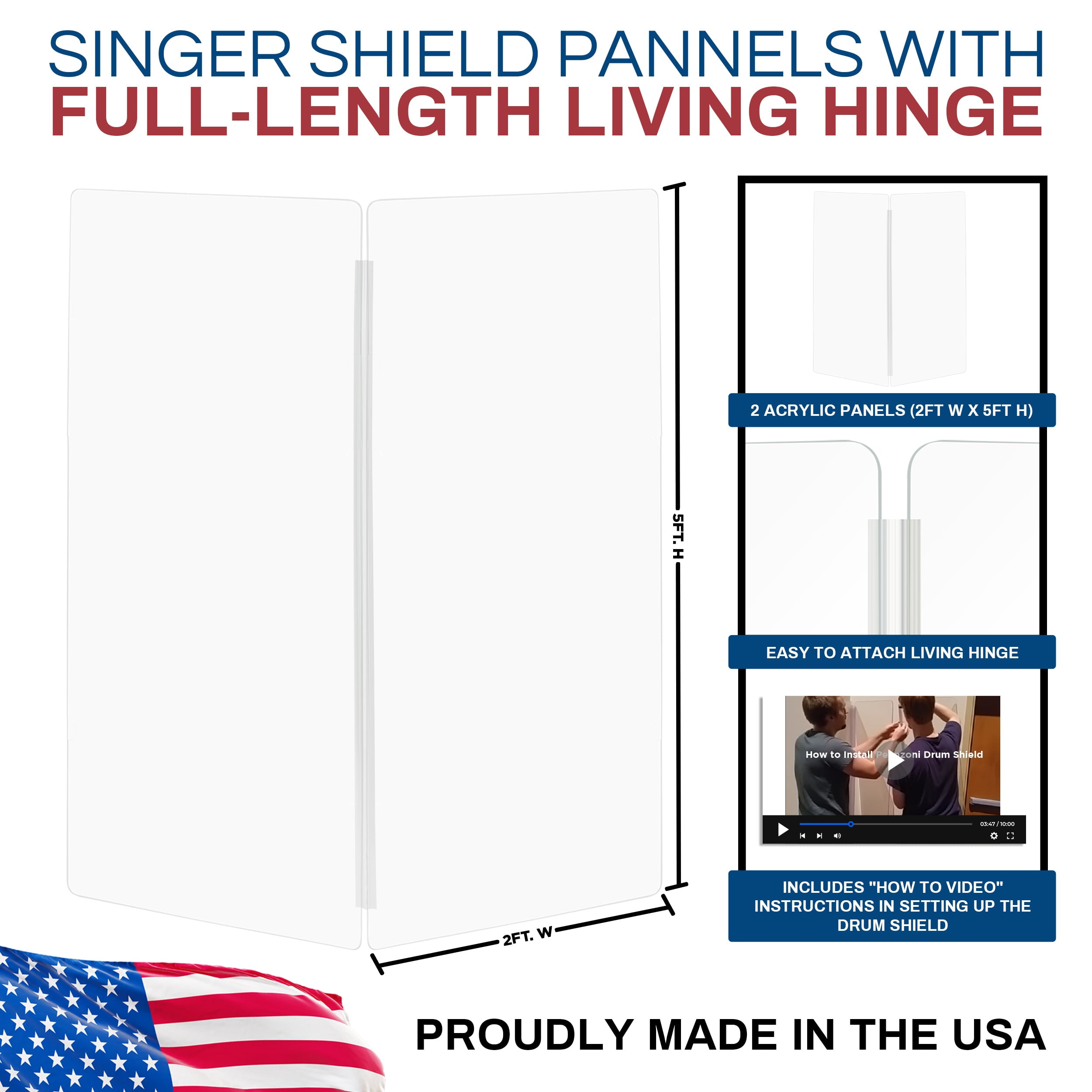 PENNZONI Singer Shield, 2 Clear Acrylic Sound Control Panels, 2ft x5ft ...