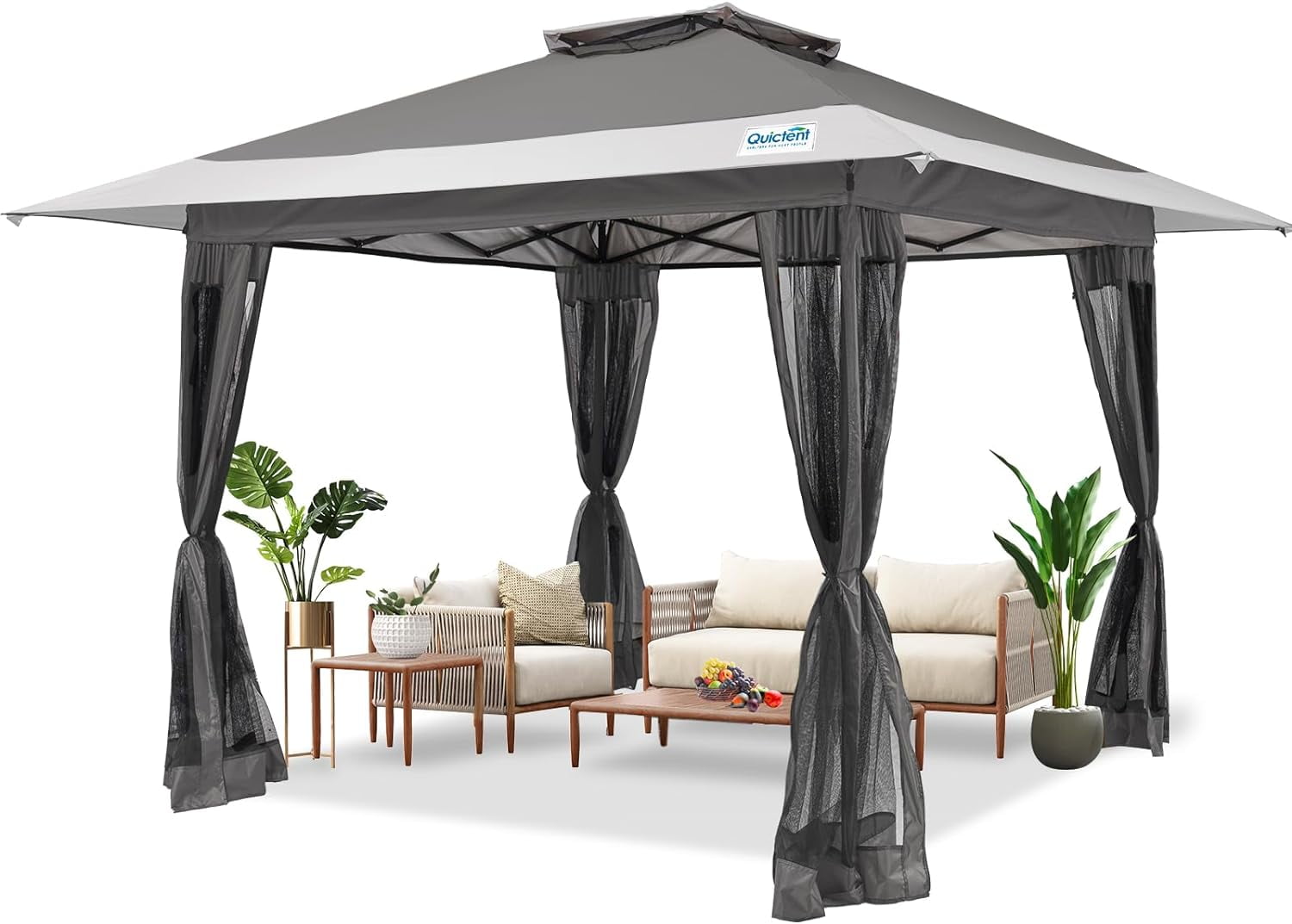 PENOVA 13'x13' Pop up Gazebo Canopy Tent, One Person Set up Portable ...