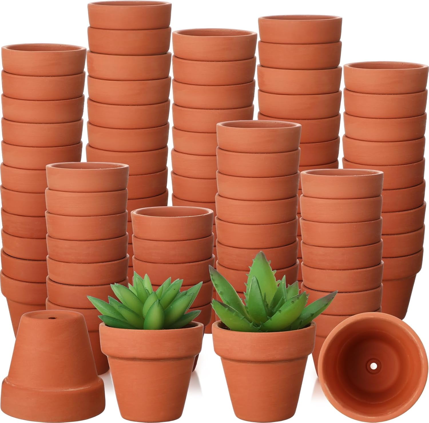 PENOVA 150 Pcs Small Clay Pots 2 Inch Terracotta Plant Pots Plant ...