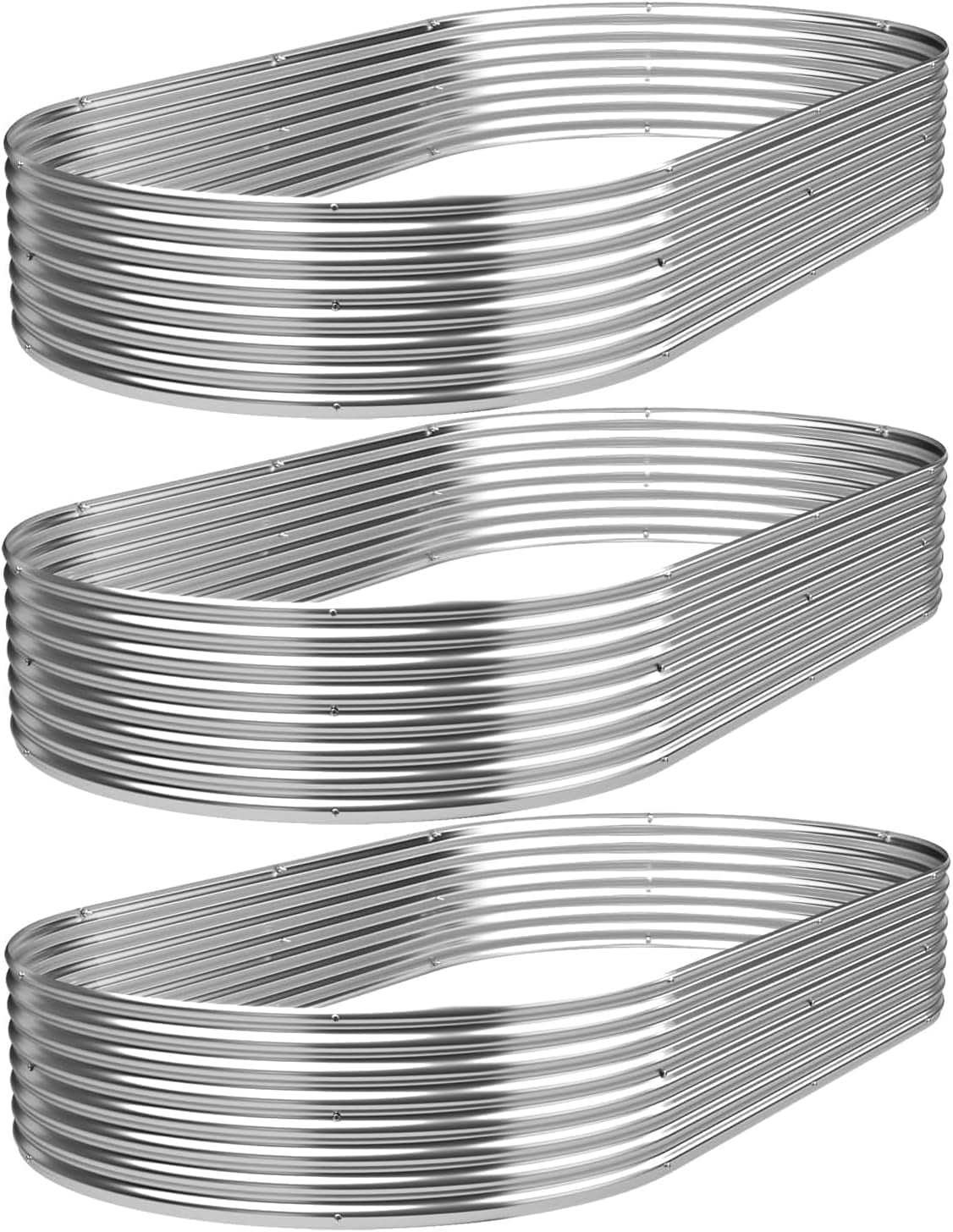 PENOVA 3 Pack 6x3FT Galvanized Raised Garden Bed Garden Bed for Raised ...