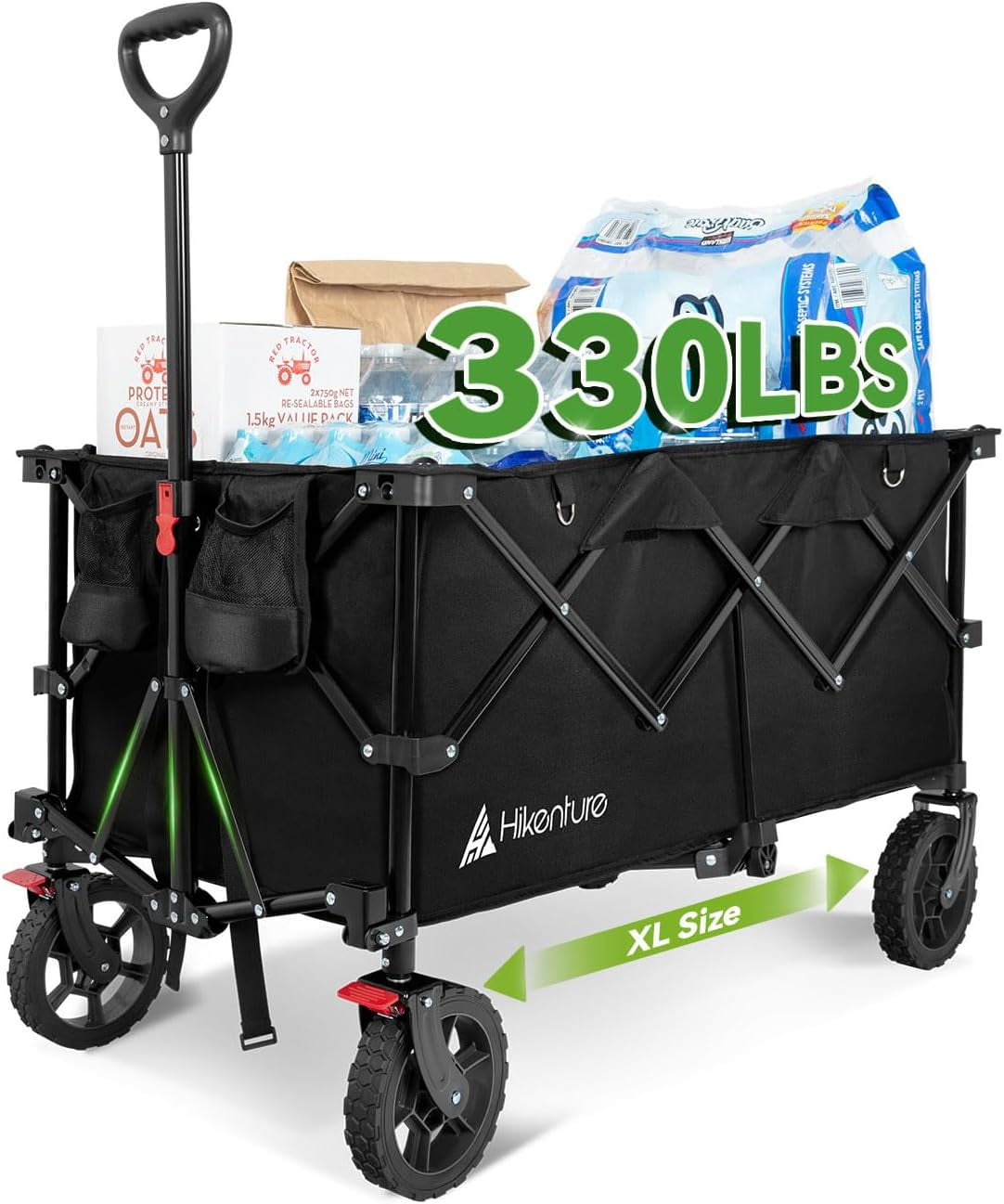 PENOVA 330lbs Collapsible Wagon Cart, Ultra-Large Wagons Carts Foldable ...