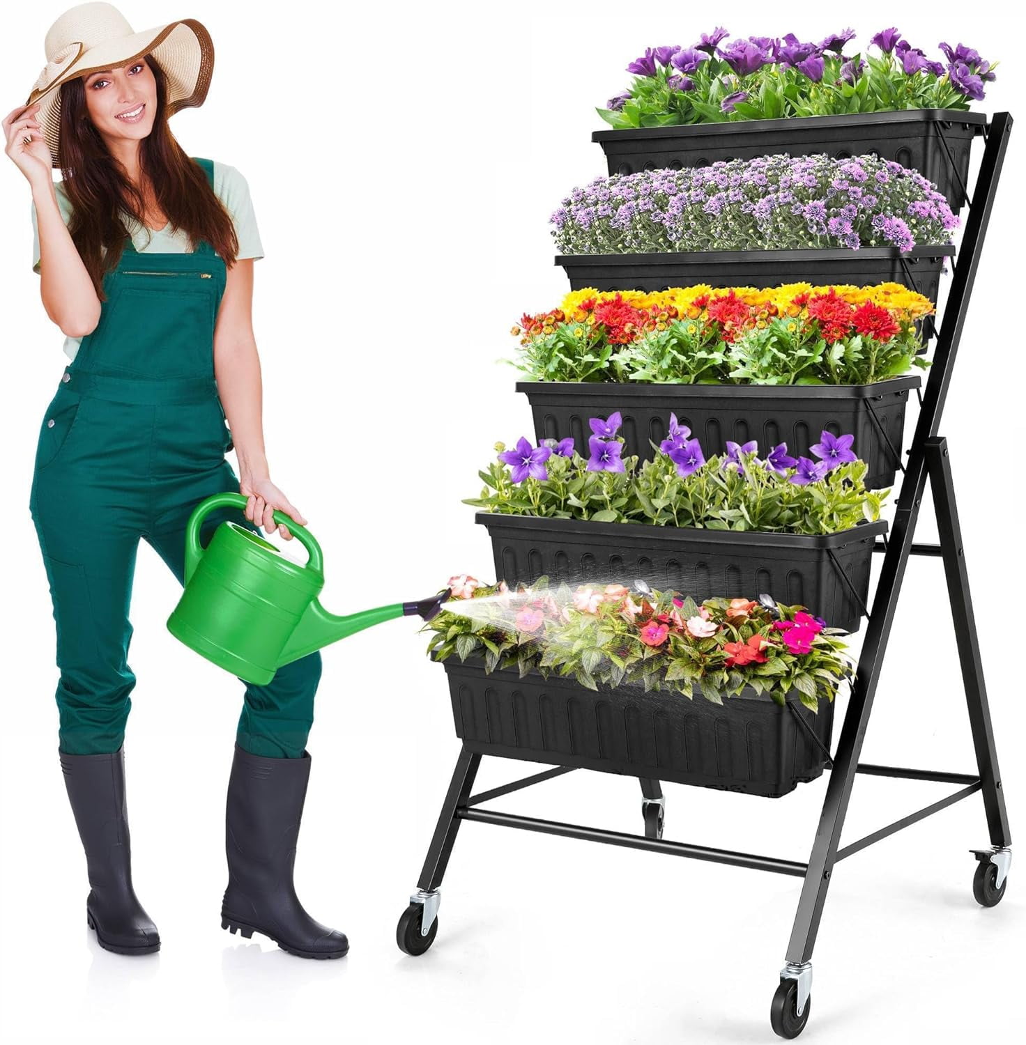 PENOVA 4FT Vertical Garden Bed, 5 Tiers Raised Garden Planter, 25.6 ...