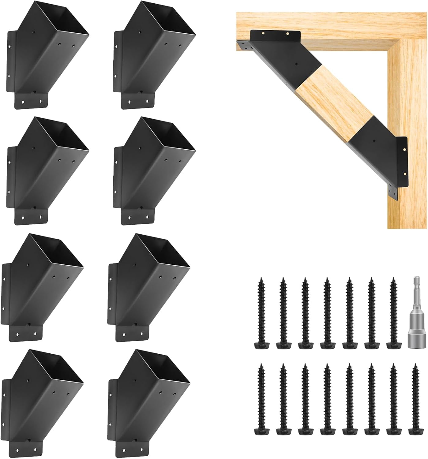 PENOVA 8 Pcs Pergola Brackets , 45-Degree Angle Pergola Bracket ...