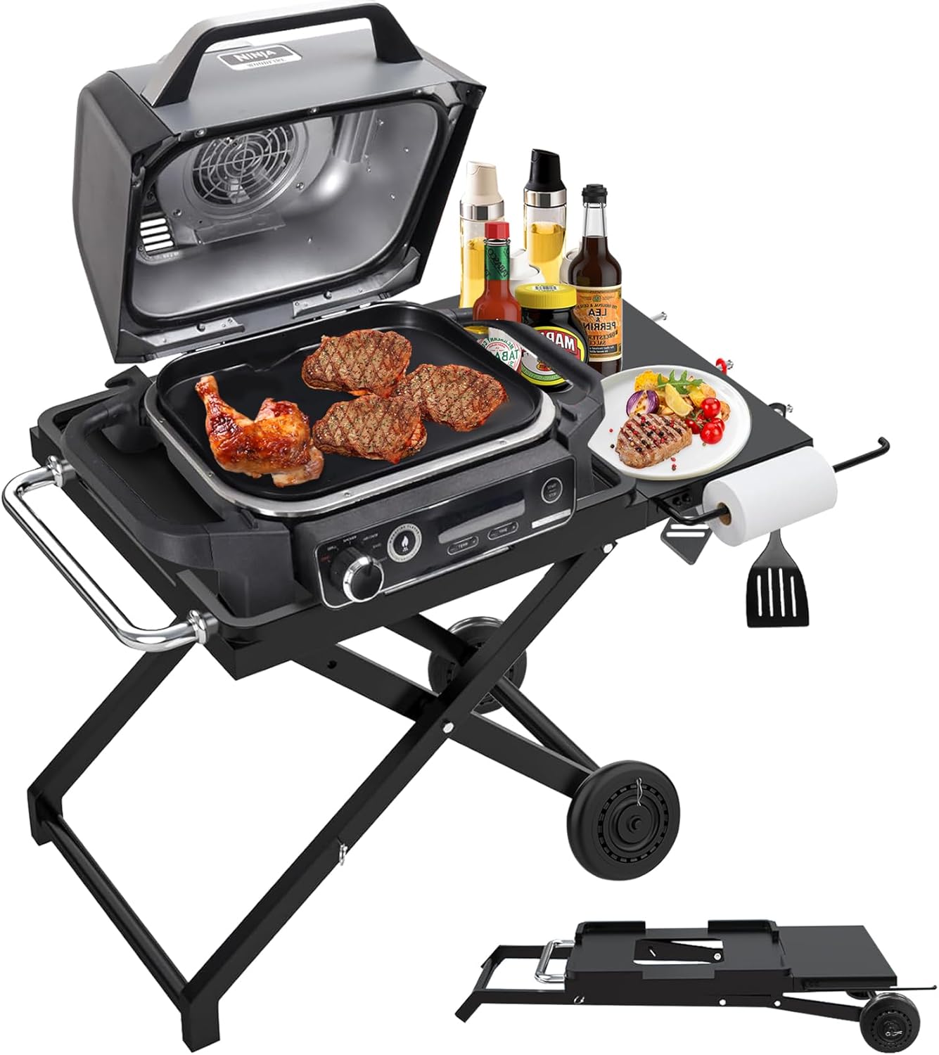 PENOVA Collapsible Grill Stand for Ninja Woodfire Outdoor Grill Series ...