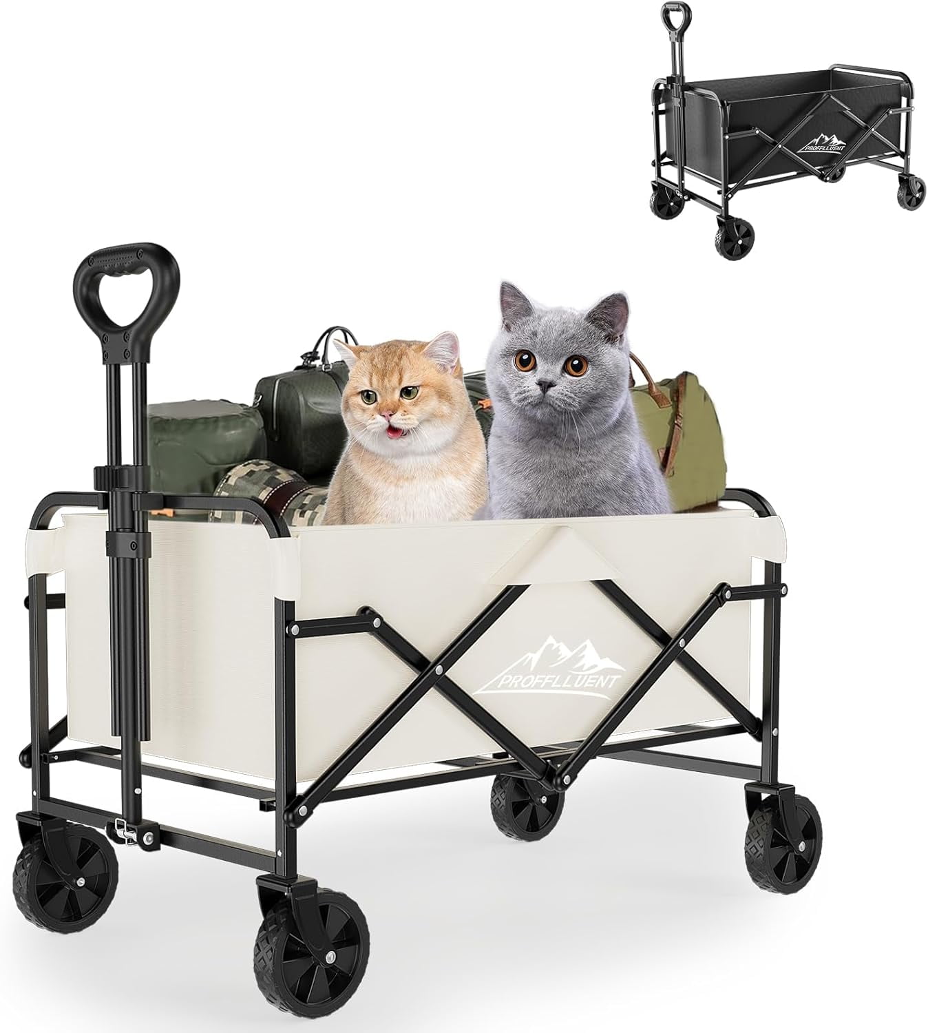 PENOVA Collapsible Wagon Cart with 5" Removable 360° Swivel Wheels ...