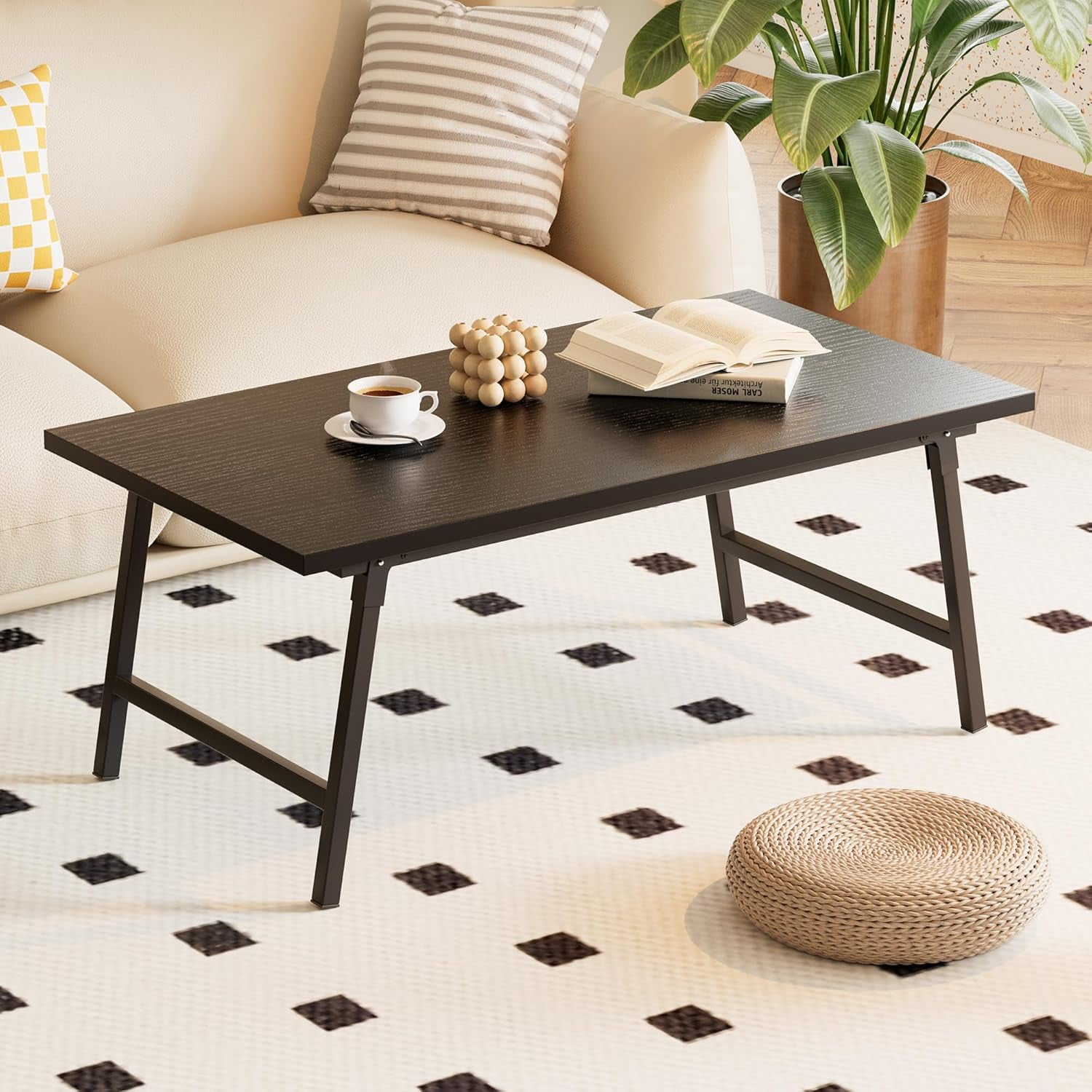 PENOVA Folding Coffee Table, Portable Floor Table Desk for Sitting on ...