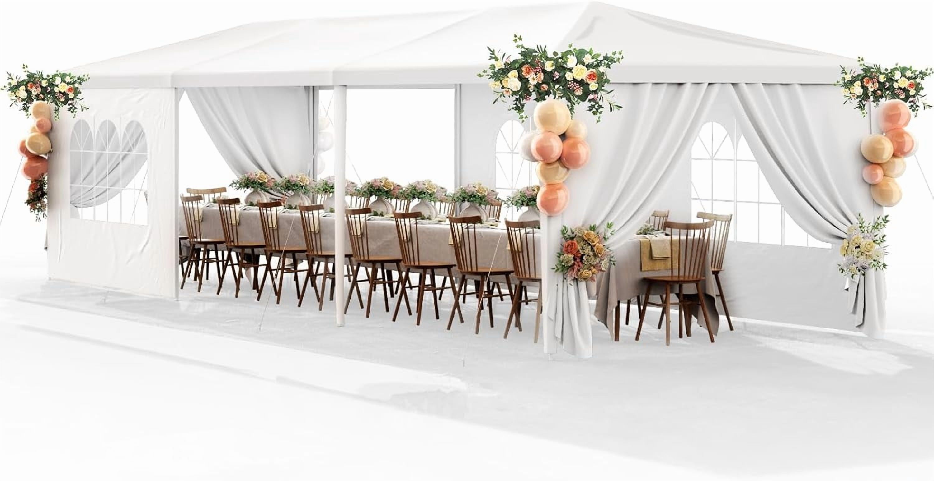 PENOVA Party Tent 10x30 Outdoor Wedding White Tents for Parties, Heavy ...