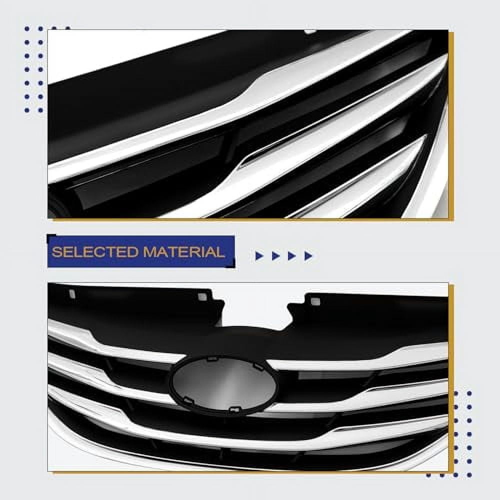 PENSUN Front Bumper Upper Grille Grill Fit for Hyundai Sonata 2011 2012 ...