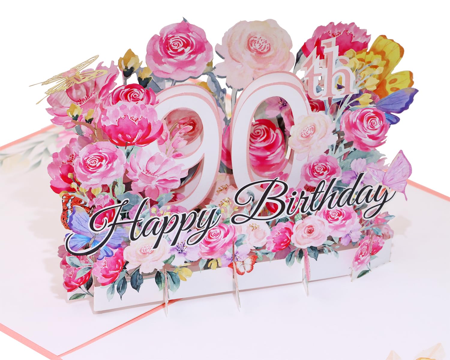 PENTA ANGEL Happy 90th Birthday Pop Up Card 3D Flower Greeting Card 90 ...