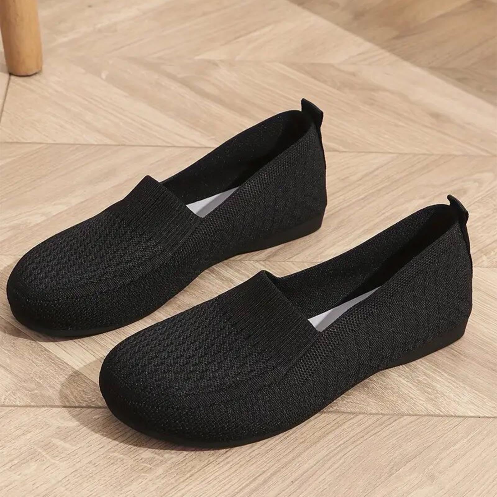 PEONAVET Casual Slips On Flat Shoes for Women Lightweight Foldable Mesh ...
