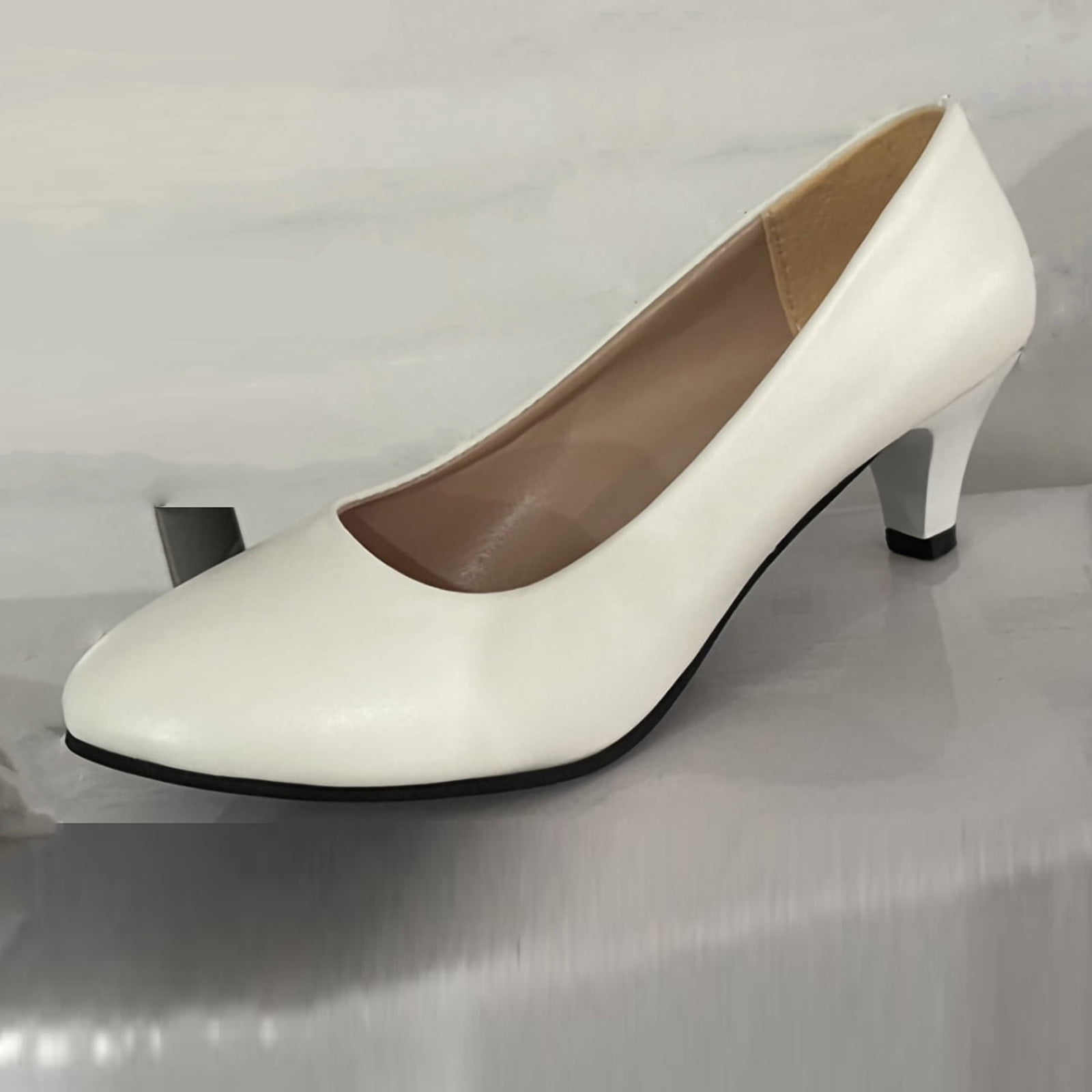 PEONAVET Low Heel Dress Shoes for Women, Closed Toe Pumps Shoes for ...
