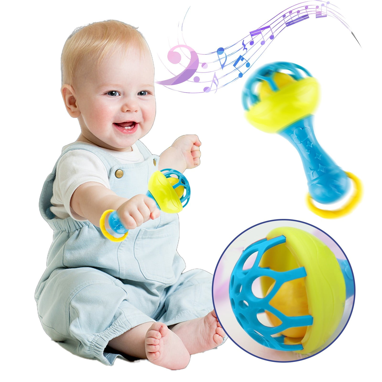 PEONAVET Newborn Baby Rattle Toy for Boys and Girls Babys Items From 0 ...