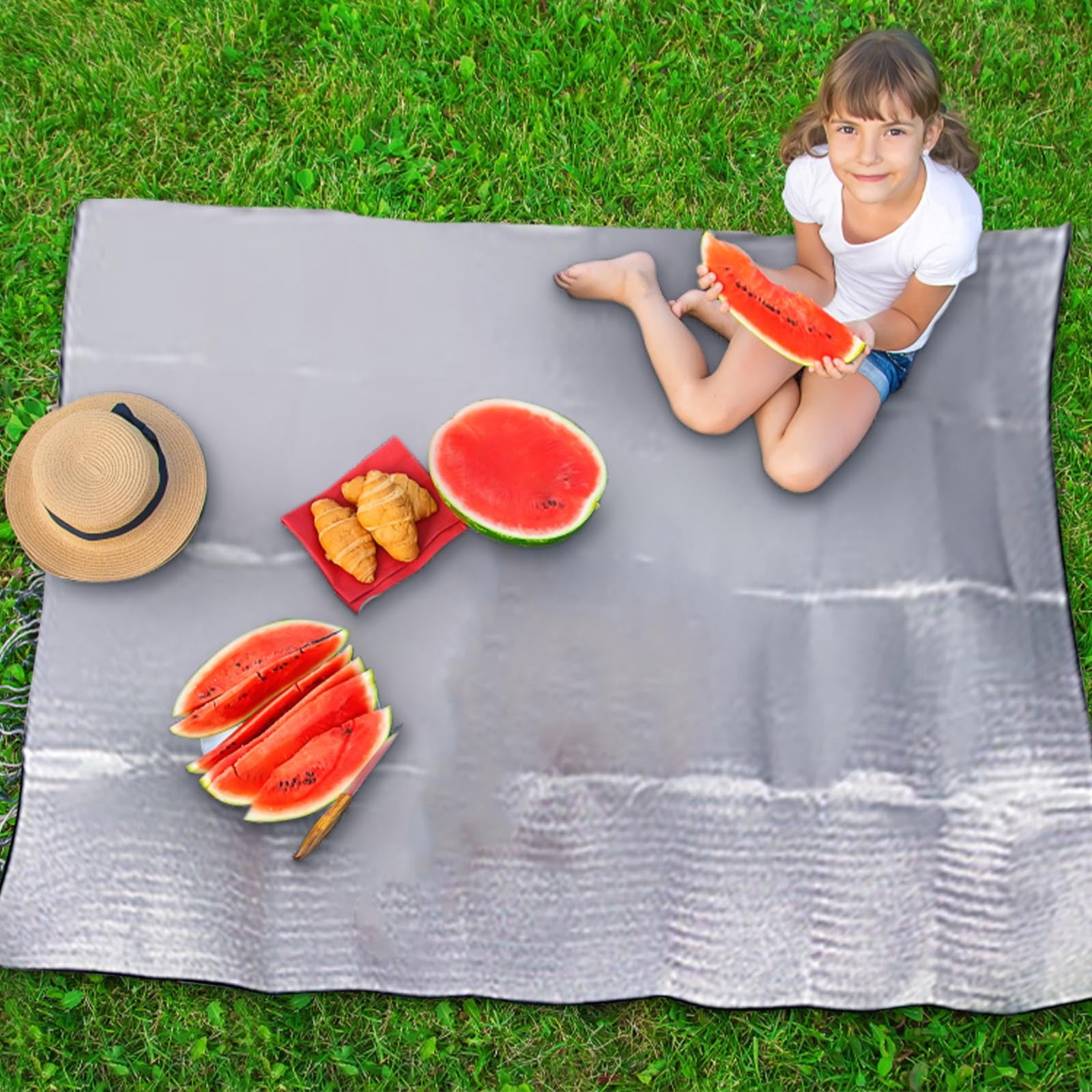 PEONAVET Outdoor Aluminum Camping Mat, Extral Large Moistureproof ...