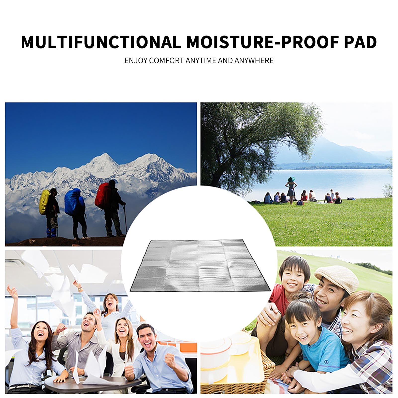 PEONAVET Outdoor Aluminum Camping Mat, Extral Large Moistureproof ...