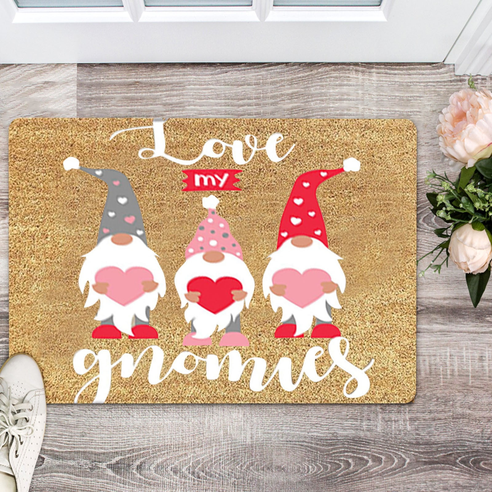 PEONAVET Valentines Day Decor Door Mat - Gnomes Welcome Valentine’s ...