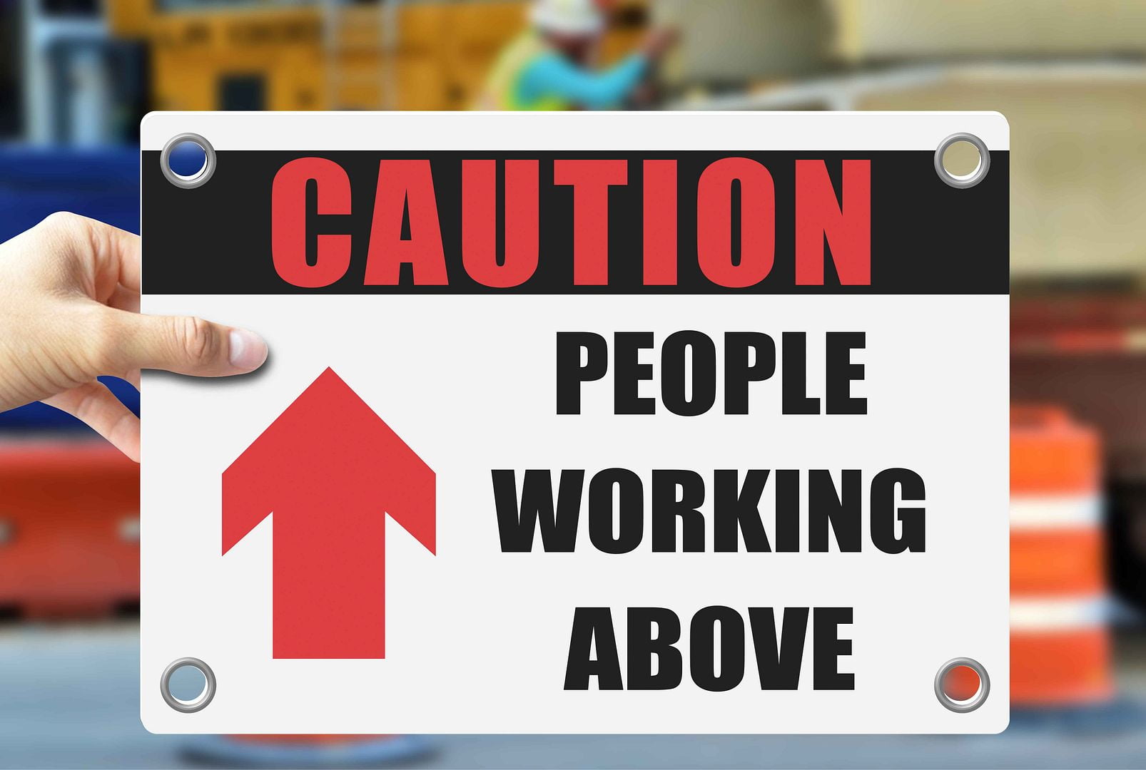 PEOPLE WORKING ABOVE | Warning Notice Caution Danger 3mm PVC Sign ...
