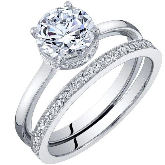 PEORA 1.50 Carats Moissanite Hidden Halo Engagement Ring and Wedding ...