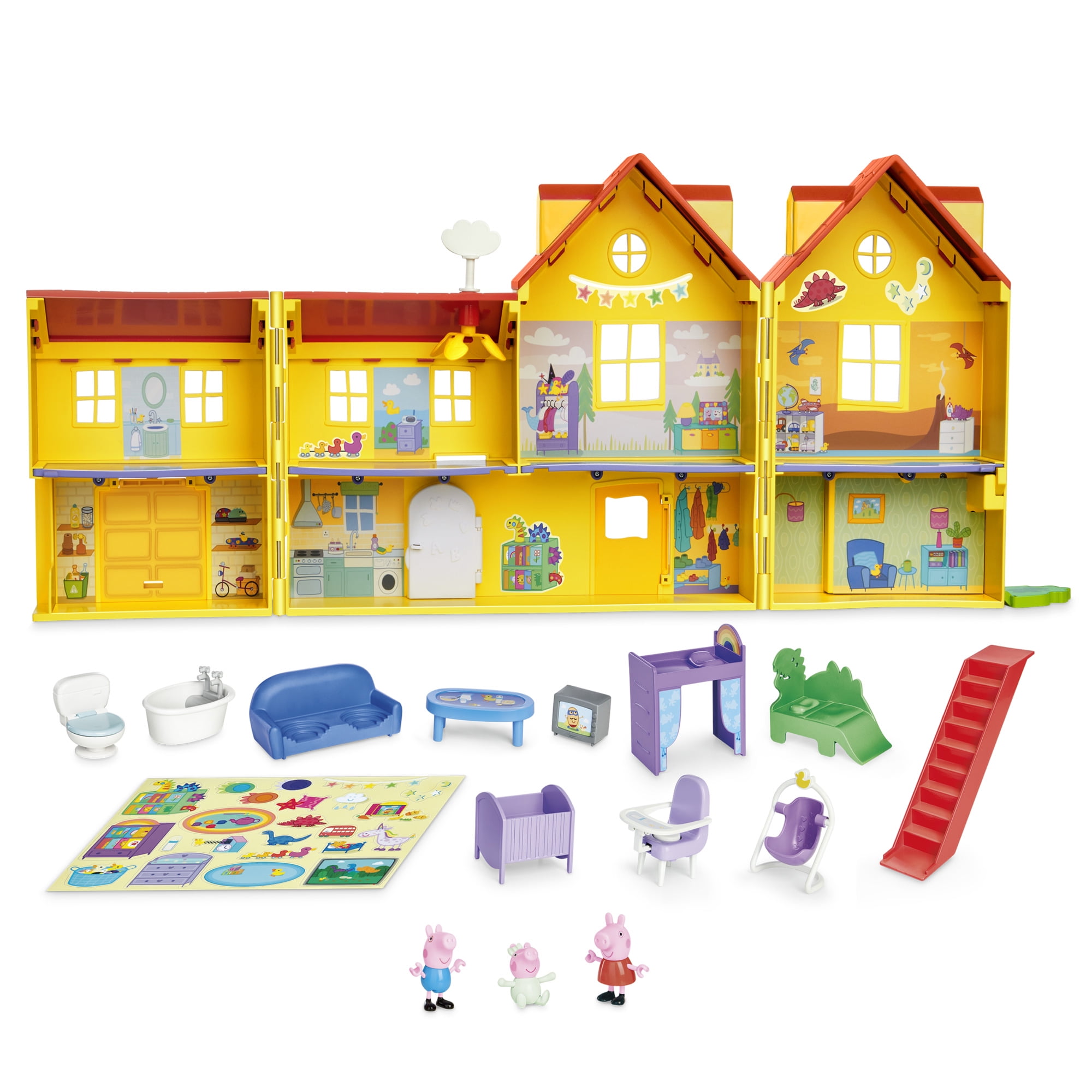 Peppa Pig Toys Peppa's Big Family House Playset with Baby Evie for Kids ...
