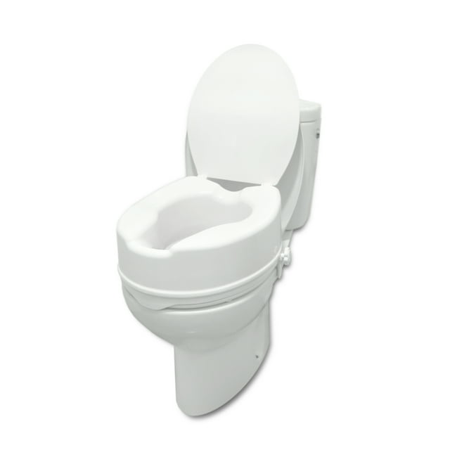 "PEPE - 6"" Elongated Toilet Seat Riser with Lid for Seniors, Ideal for ...