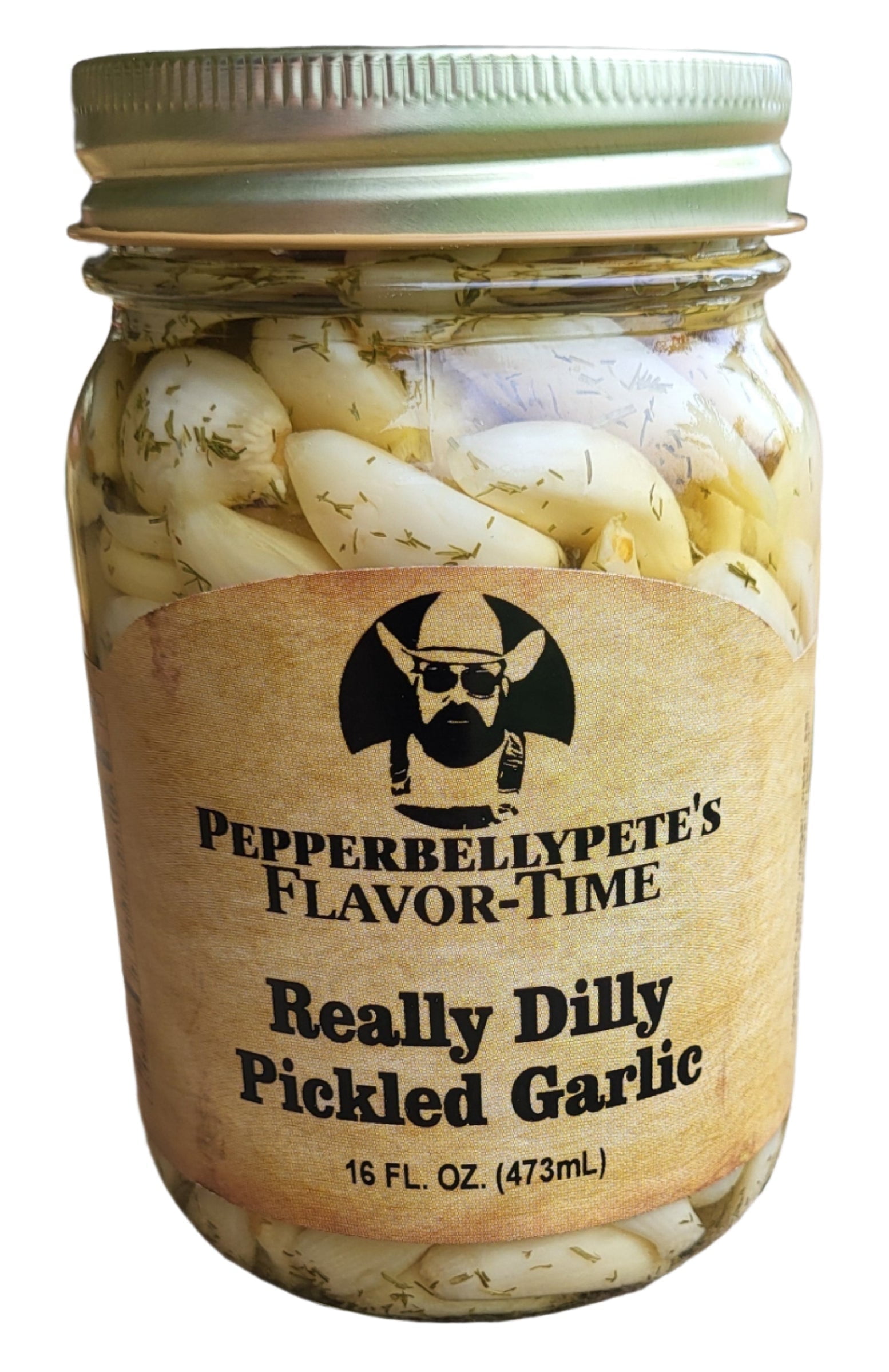 Pepper Belly Pete's Really Dilly Pickled Garlic Cloves, 16 oz Jar, Dill ...