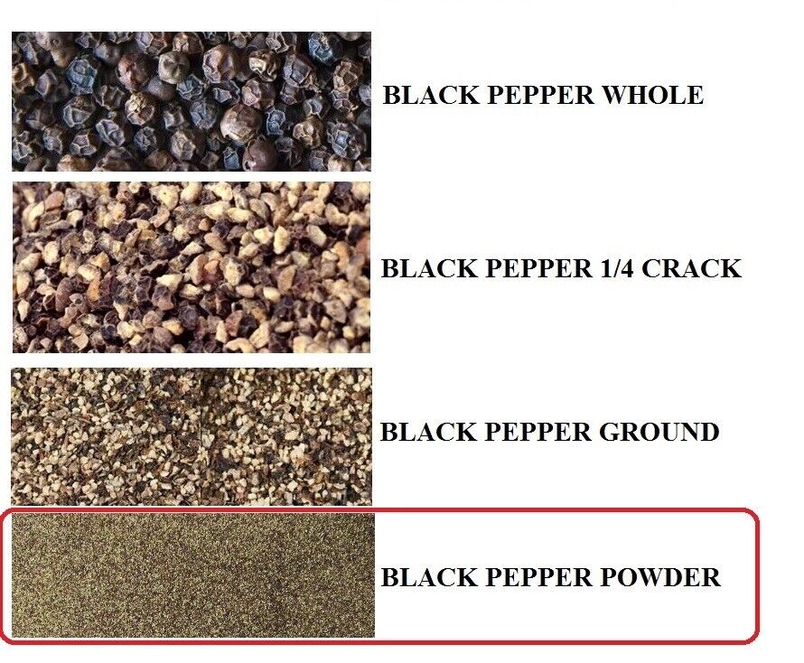 PEPPER PEPPERCORNS BLACK WHOLE/CRACK/POWDER INDIA 4OZ-5 LB - Walmart.com