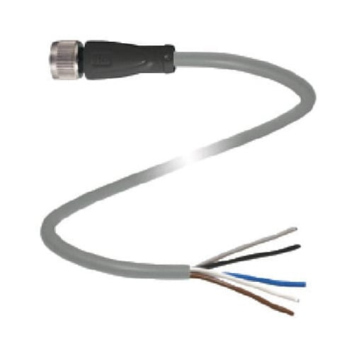 PEPPERL + FUCHS AUTOMATION V15-G-5M-PVC, Cordset, M12 Female Straight ...