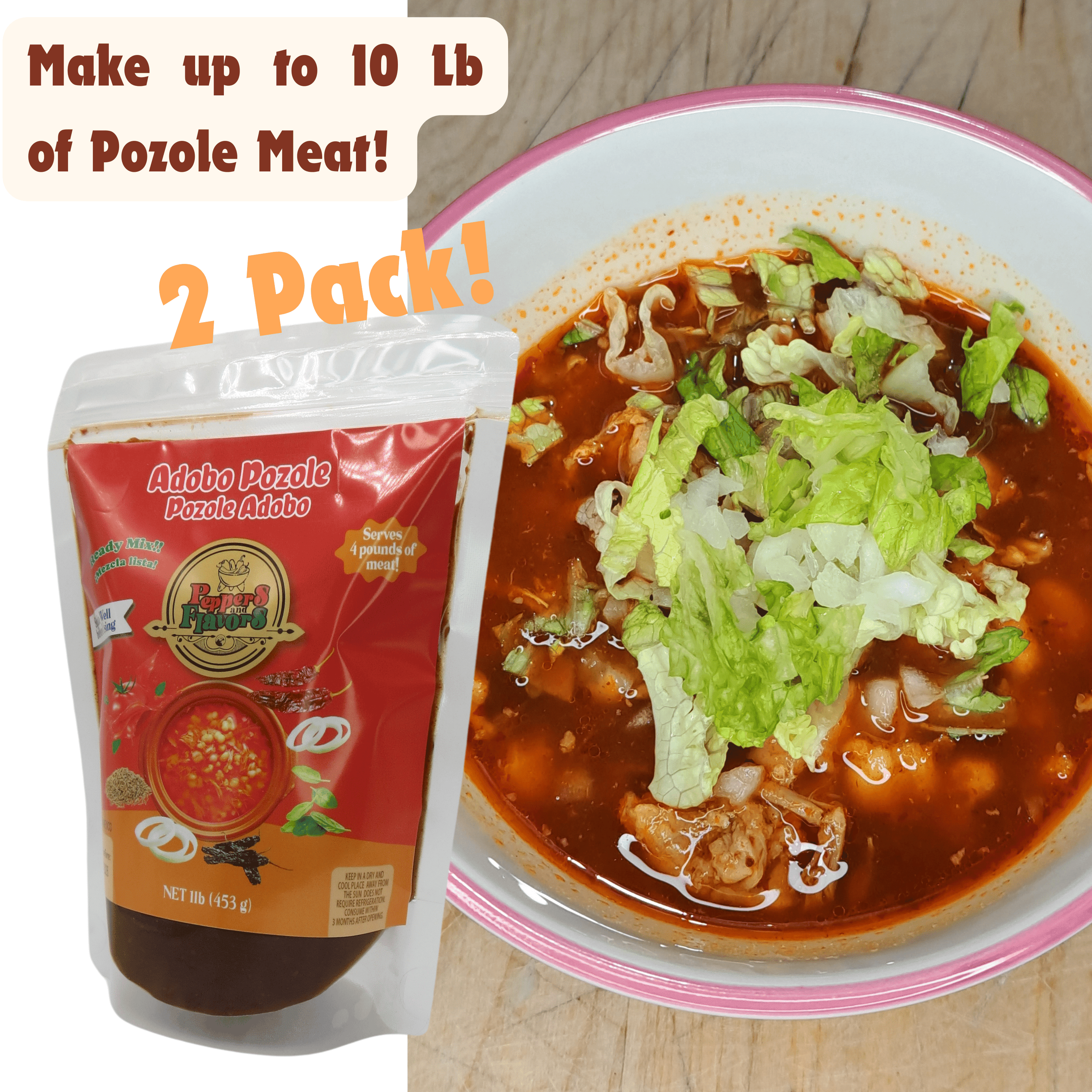 Peppers and Flavors Authentic Pozole Ready Mix, Gluten-Free, 2-Pack, 16 ...