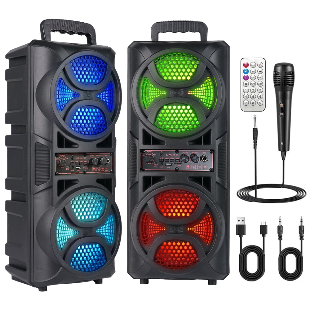 PEPWELL 2000W Peak Power Party Speaker - Dual 6.5" Sub Woofer ...