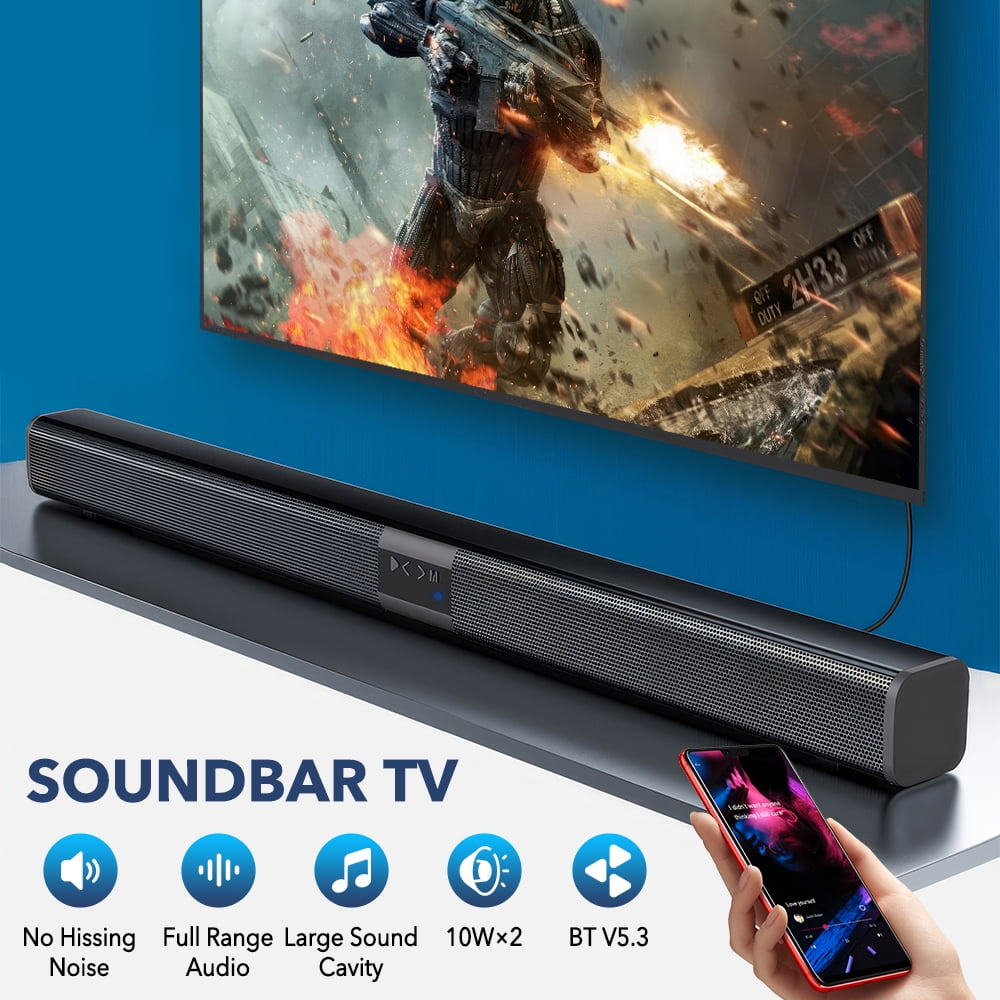 PEPWELL 32 Inch Home Theater Sound Bar - Bluetooth 5.3, 100dB Immersive ...