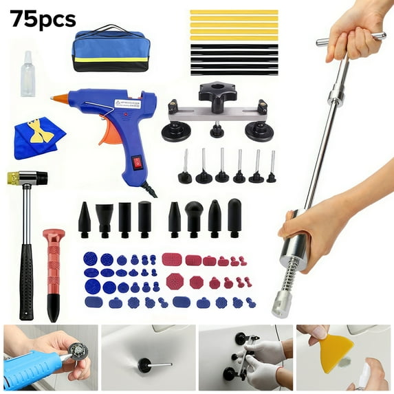 PEPWELL 75PCS Paintless Dent Repair Kit - Bridge Puller & 110V/220V ...
