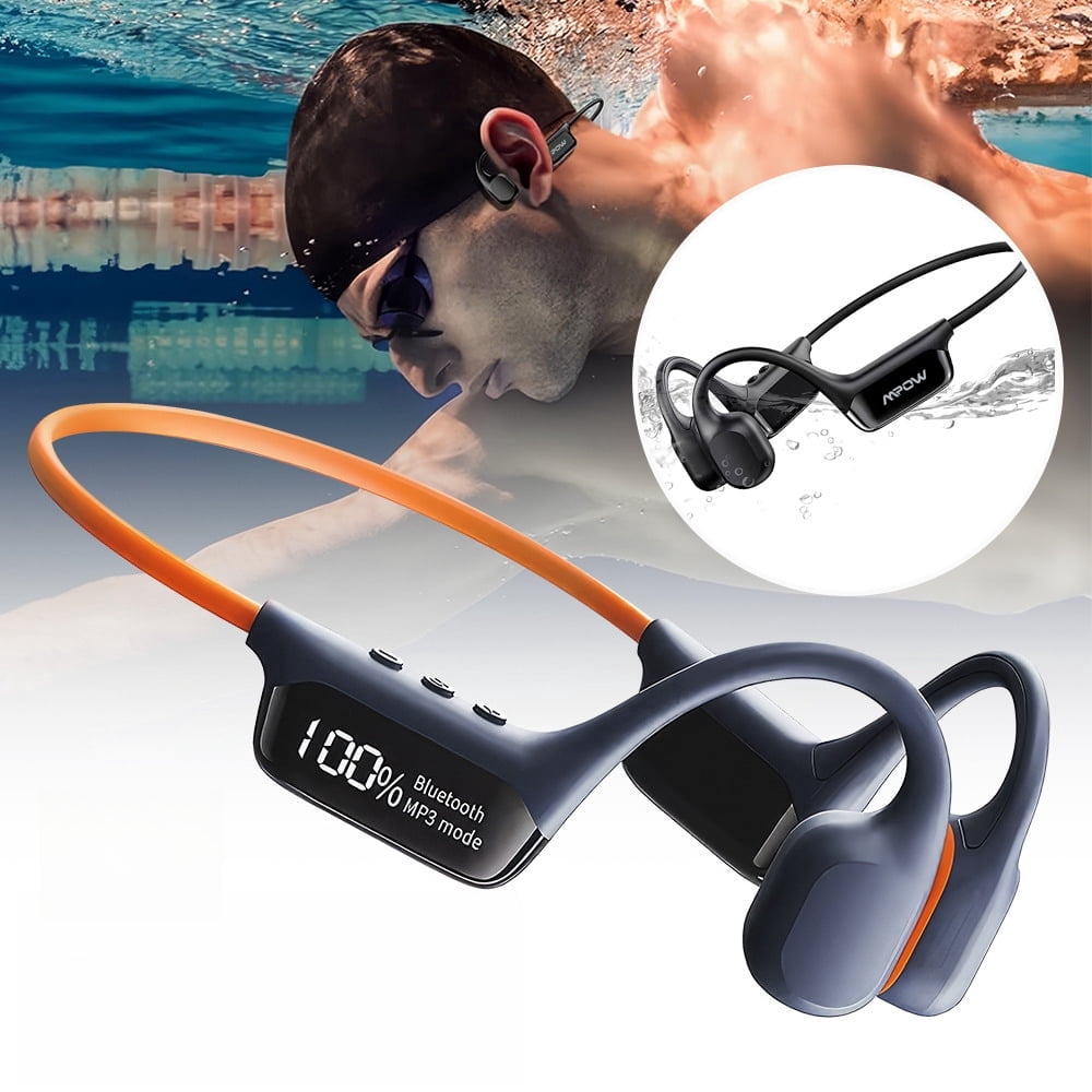 PEPWELL Bone Conduction Headphones - IPX8 Waterproof Bluetooth 5.4 ...