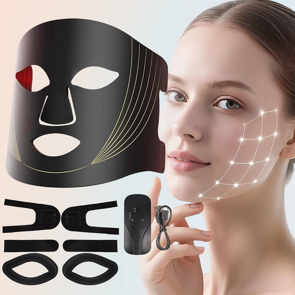 PEPWELL Red Light Therapy for Face, 5 Modes Portable Led Face Mask ...