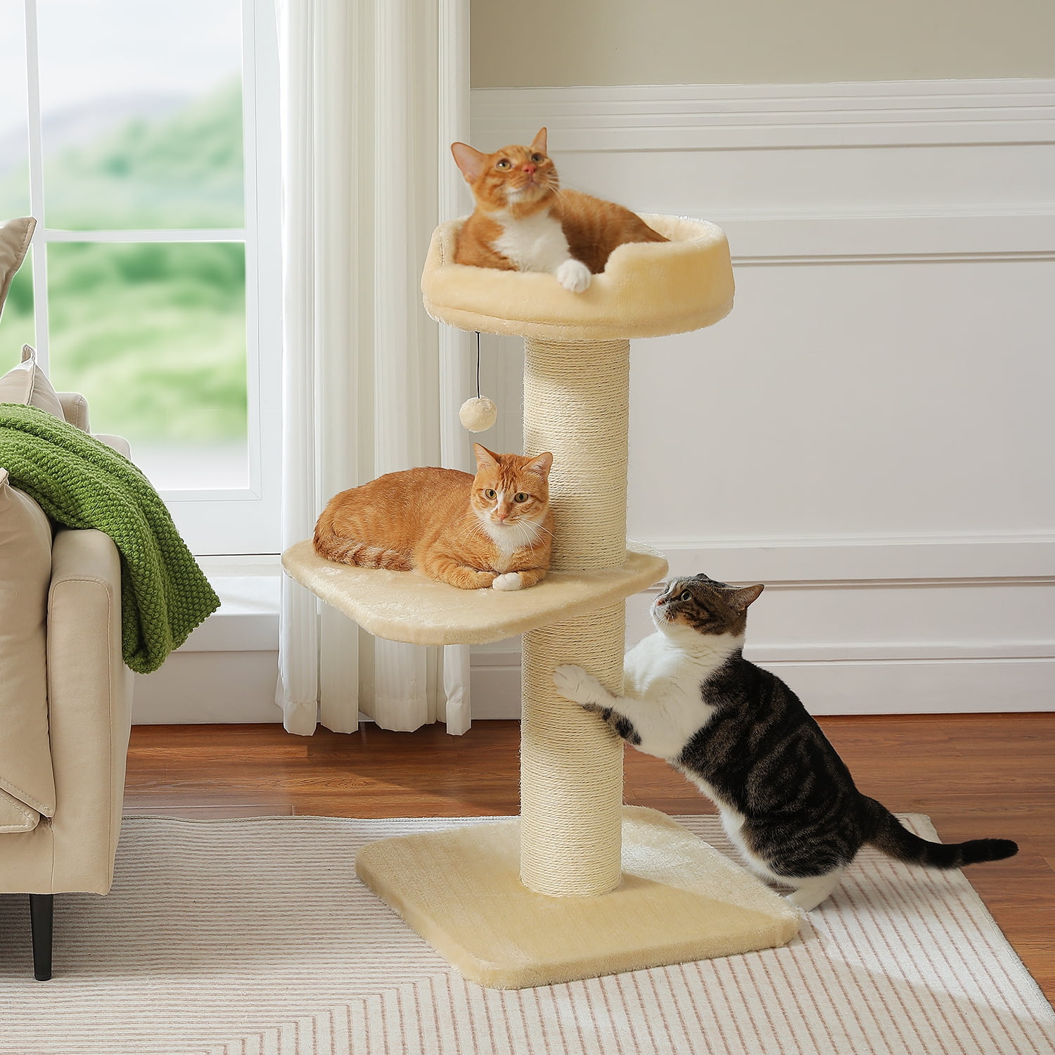 PEQULTI 36" Cat Scratching Post for Large, Tall Cat Scratcher for ...