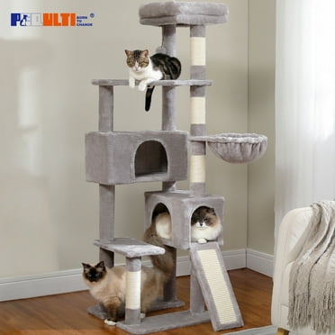 "PEQULTI 56"" Tall Climbing Double Condo Large Cat Tree, Multi-level ...