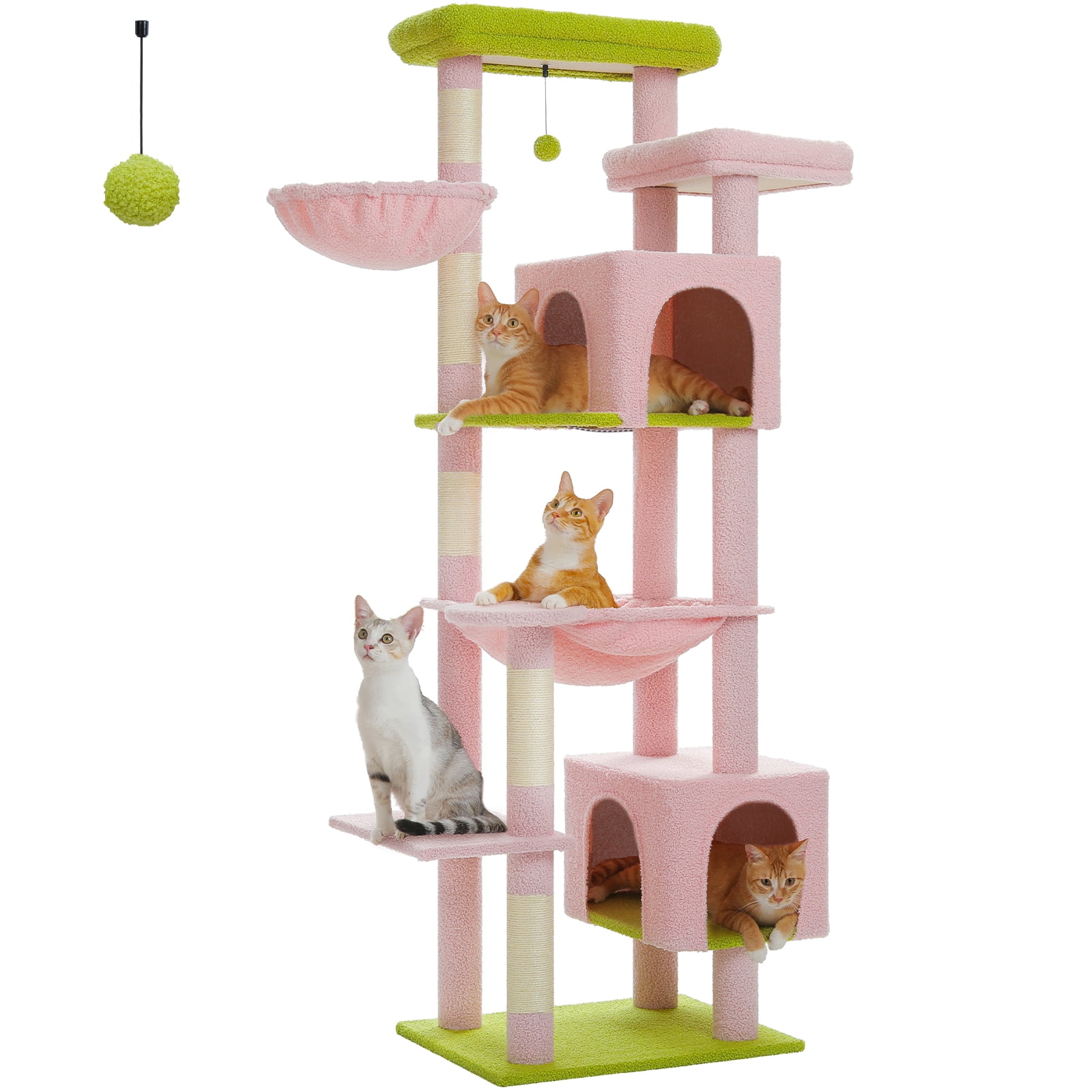 PEQULTI 69" 7-Level Cat Tree for Indoor Cat with Hammock Cat Tower for ...