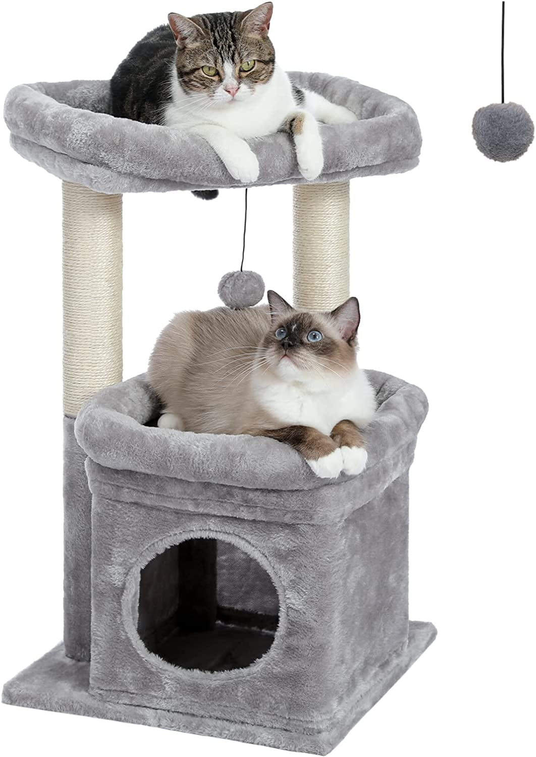 PEQULTI Cat Tree Gothic Cat Tower for Indoor Cats with Private Cozy Cat ...