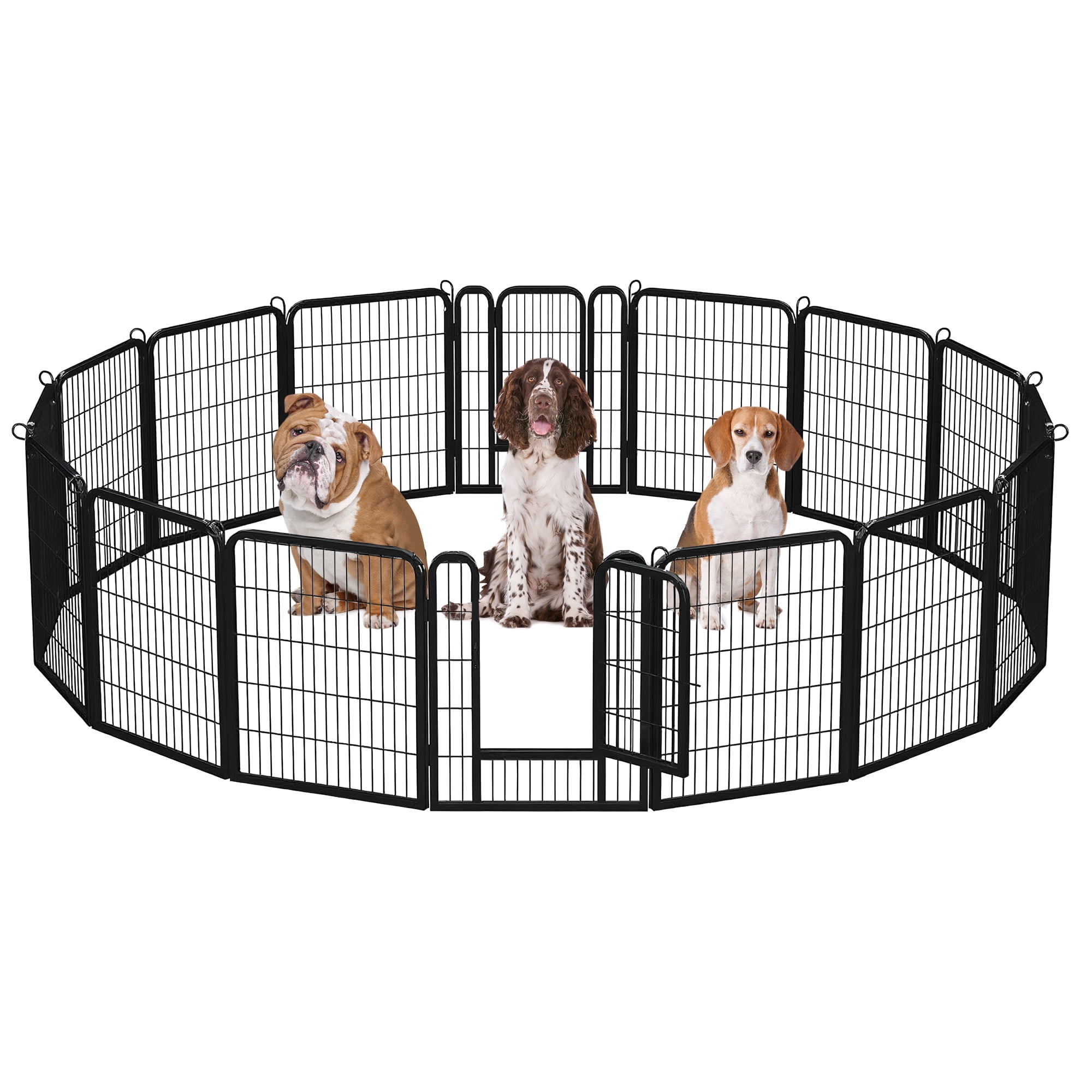 PEQULTI Dog Crate Heavy Duty for Indoor & Outdoor,32 inch 16 Panels ...