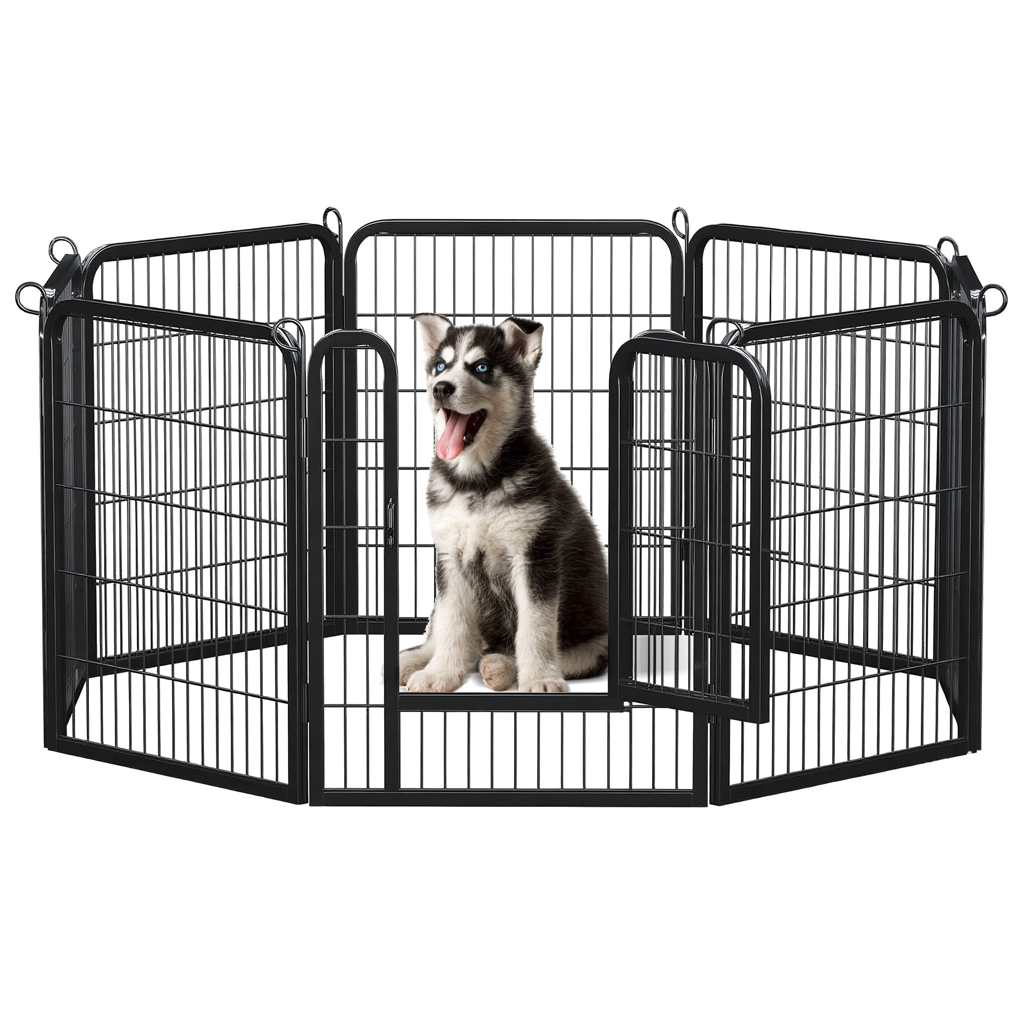 PEQULTI Dog Crate Heavy Duty for Indoor & Outdoor,32 inch 8 Panels ...