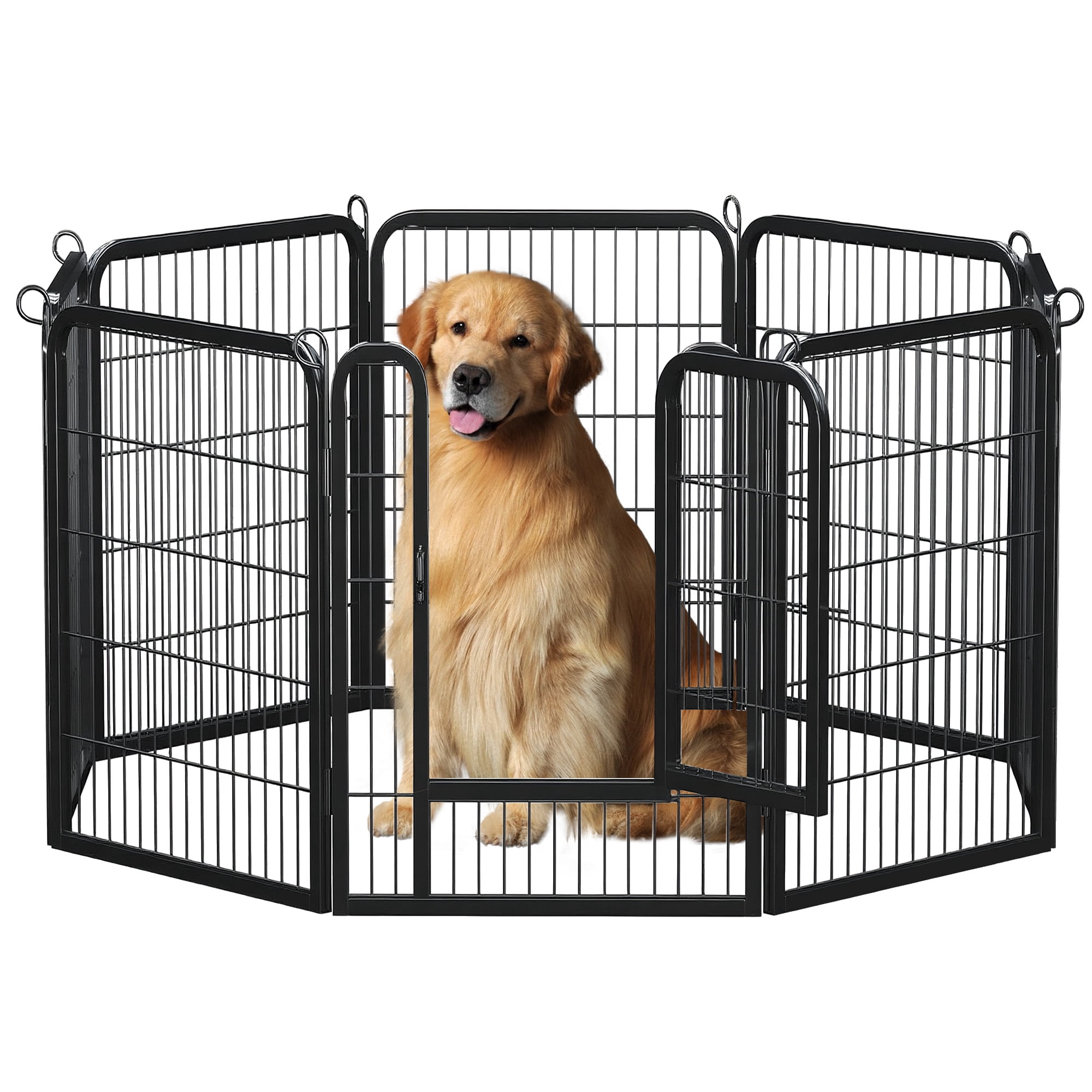 PEQULTI Dog Crate Heavy Duty for Indoor & Outdoor,40 inch 8 Panels ...
